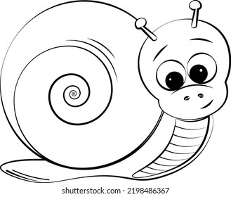 Cute Black White Snail Cartoon Character Stock Vector (Royalty Free ...