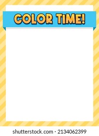 Cute Blank Yellow Color Border Worksheet Stock Vector (Royalty Free ...