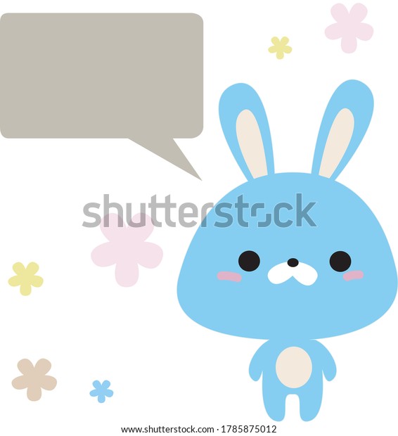 Cute Blue Bunny Cartoon Vector Stock Vector (Royalty Free) 1785875012 ...