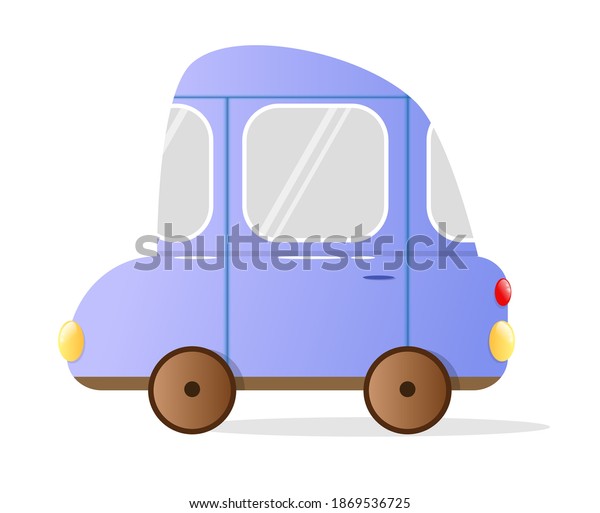 Cute Blue Car On White Background Stock Vector (Royalty Free ...