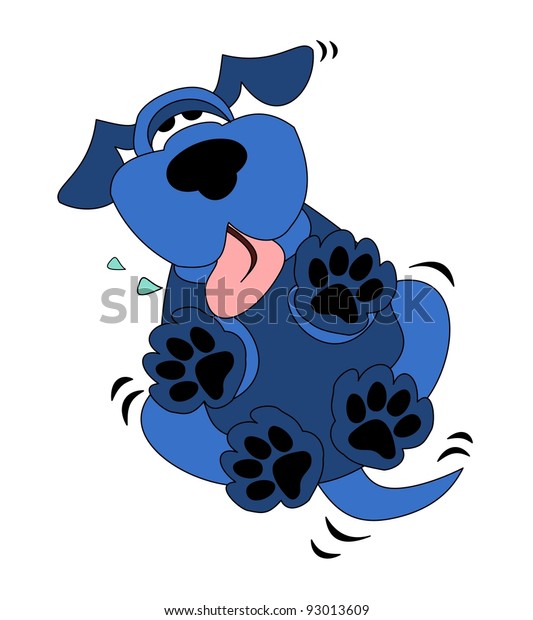Cute Blue Dog Cartoon Stock Vector (Royalty Free) 93013609 | Shutterstock