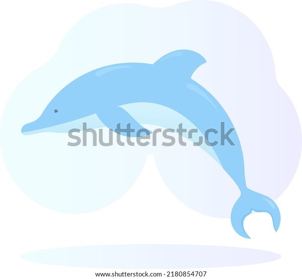 Cute Blue Dolphin Vector Illustration Stock Vector (Royalty Free ...