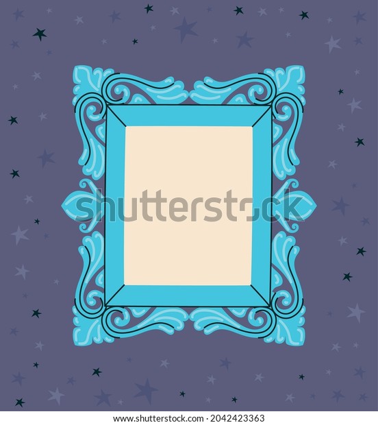 Cute Blue Frame Stars Stock Vector (Royalty Free) 2042423363 | Shutterstock