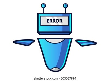 Cute Blue Robot Saying Error Vector Stock Vector (Royalty Free ...