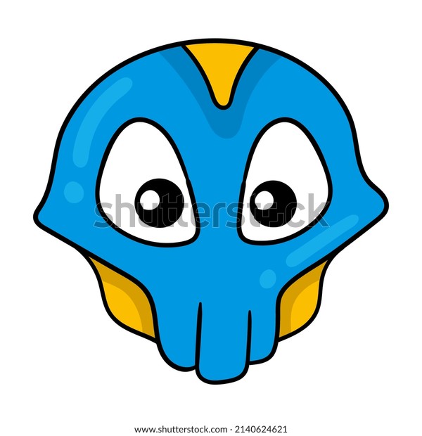 Cute Blue Skull Head Vector Illustration Stock Vector (Royalty Free ...