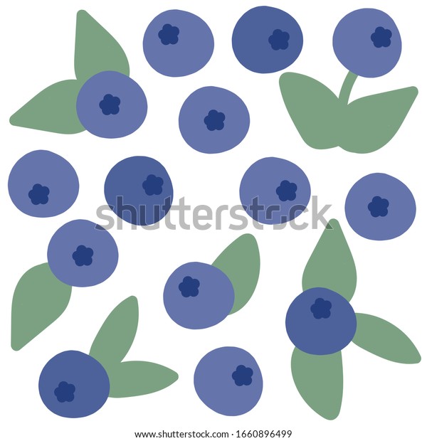 Cute Blueberry Background Vector Illustration Stock Vector (Royalty ...