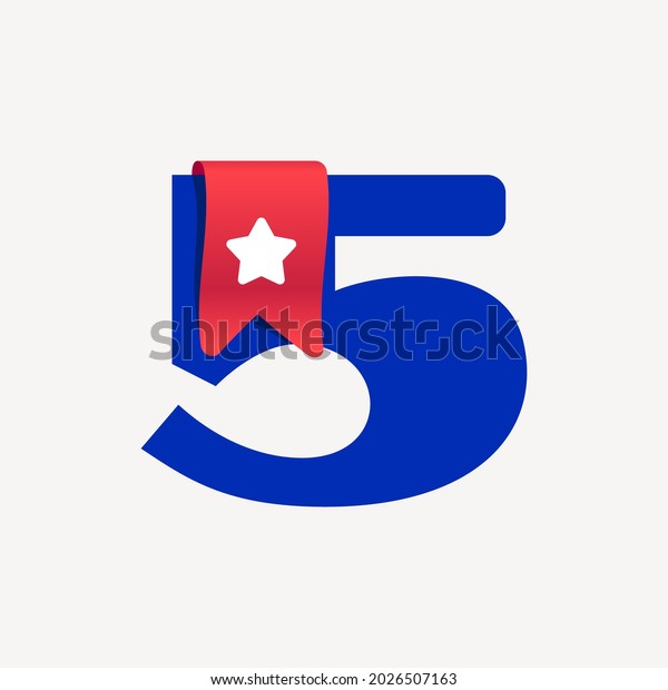 Cute Bold Number Five Logo Red Stock Vector (Royalty Free) 2026507163 ...