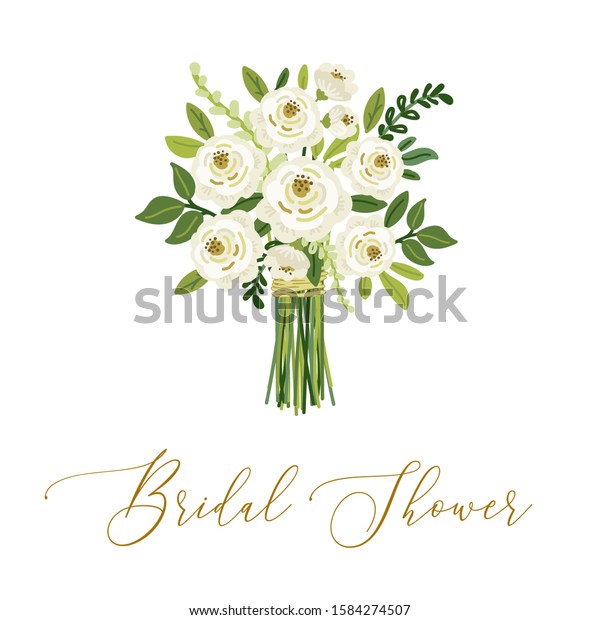 Cute Botanical Theme Floral Background Bouquet Stock Vector (Royalty ...