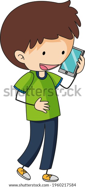 Cute Boy Cartoon Character Hand Drawn Stock Vector (Royalty Free ...