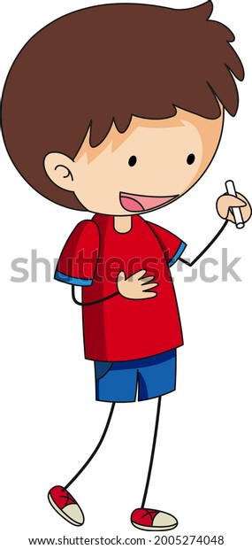 Cute Boy Cartoon Character Hand Drawn Stock Vector (Royalty Free ...