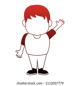 Cute Boy Cartoon Red Lines Stock Vector (Royalty Free) 1112037779 ...
