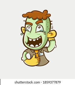 Cute Boy Character Awkward Face Stock Vector (Royalty Free) 1859377879