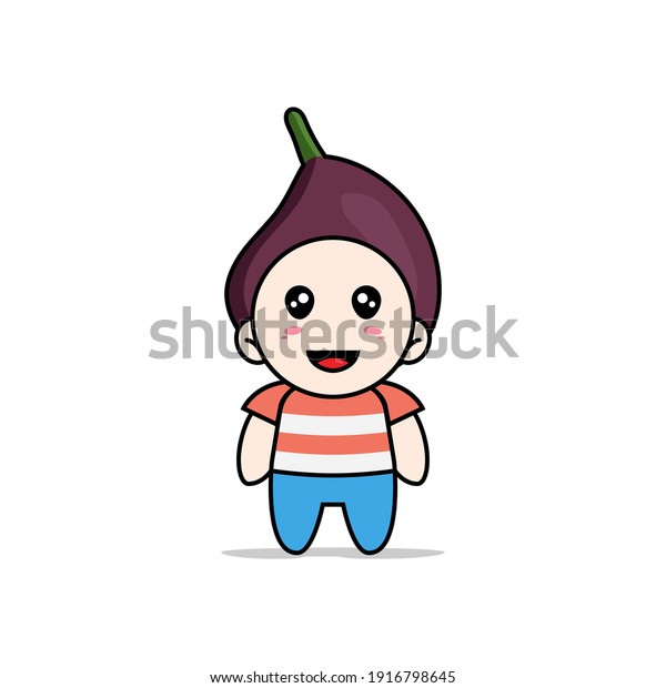 Cute Boy Character Wearing Fig Costume Stock Vector (Royalty Free ...