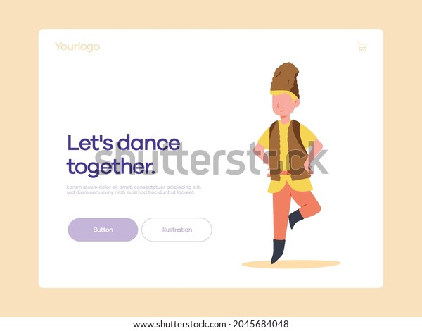 Cute Boy Dancing Traditional Dance Vector Stock Vector (Royalty Free ...