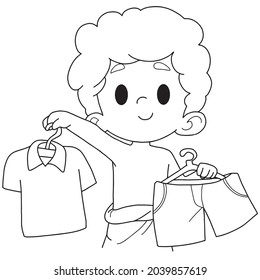 Cute Boy Dressing Upcartoonvector Illustration Isolated Stock Vector ...
