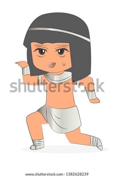 Cute Boy Egyptian Pharaoh Costumevector Illustration Stock Vector ...