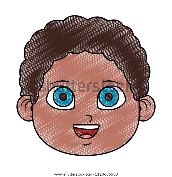 Cute Boy Face Scribble Stock Vector (Royalty Free) 1120686530 ...