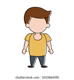 Cute Boy Faceless Cartoon Stock Vector (Royalty Free) 1015864390 ...