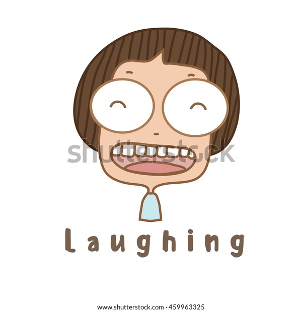 Cute Boy Facial Expression Laughing On Stock Vector (Royalty Free ...
