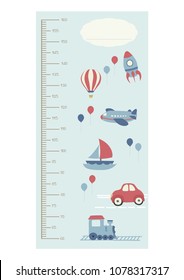 Cute Boy Height Chart Metric System Stock Vector (Royalty Free ...