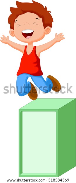 Cute Boy Jump Out Box Stock Vector (Royalty Free) 318584369 | Shutterstock