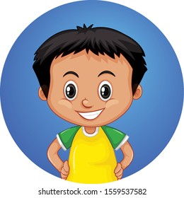 Cute Boy On Round Background Illustration Stock Vector (Royalty Free ...