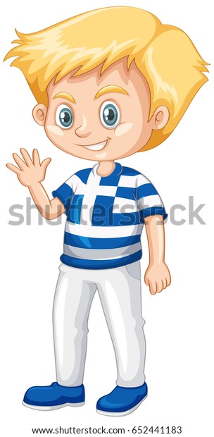 Cute Boy Waving Hand Illustration Stock Vector (Royalty Free) 652441183 ...