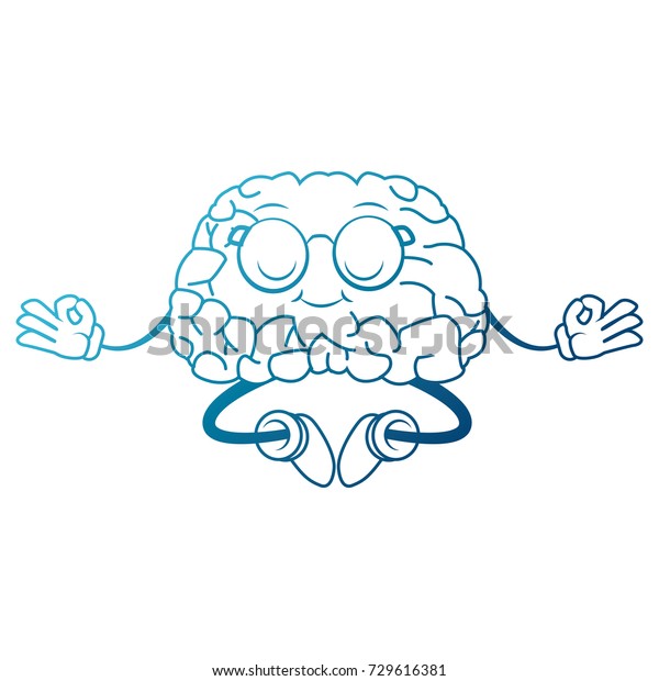 Cute Brain Meditating Cartoon Stock Vector (Royalty Free) 729616381 ...