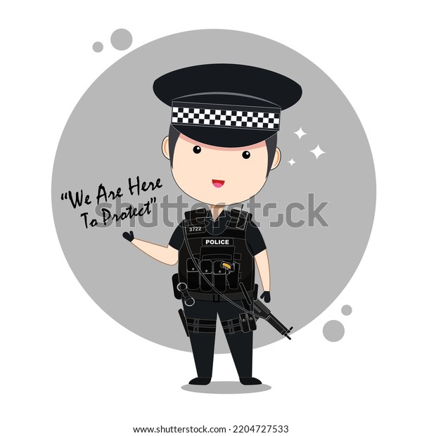 Cute British Police Cartoon Vector Stock Vector (Royalty Free ...