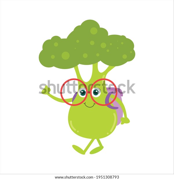 Cute Broccoli Flat Cartoon Character Vector Stock Vector (Royalty Free ...