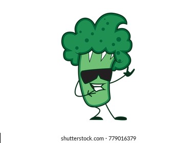Cute Broccoli Shocked Vector Illustration Isolated: เวกเตอร์สต็อก (ปลอด ...