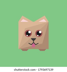 Cute Brown Dog Vector Square Visual Stock Vector (Royalty Free ...