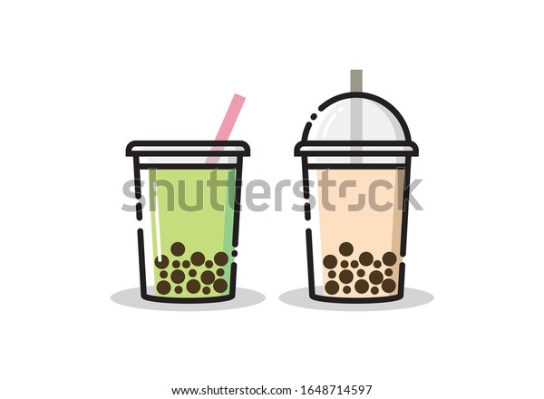 Cute Bubble Tea Boba Tea Cartoon Stock Vector (Royalty Free) 1648714597 ...