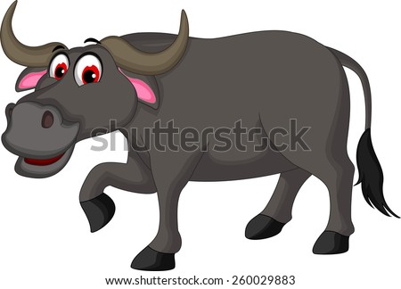 Cute Buffalo Cartoon Stock Vector (Royalty Free) 260029883 - Shutterstock