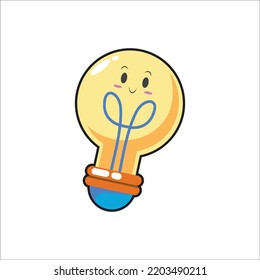 Cute Bulb Lamp Cartoon Vector Illustration Stock Vector (Royalty Free ...
