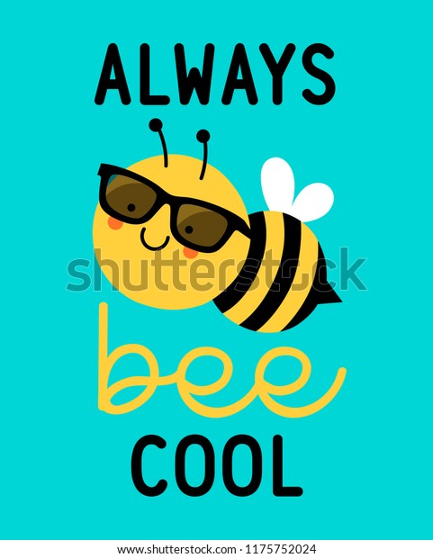 Cute Bumblebee Cartoon Text Bee Greeting Stock Vector (Royalty Free ...