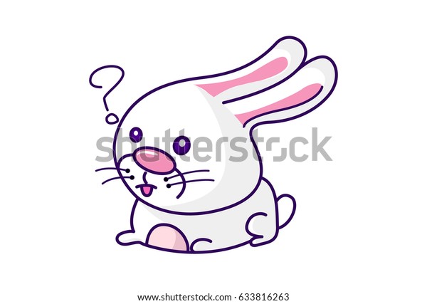 Cute Bunny Confused Vector Illustration Isolated Stock Vector (Royalty ...