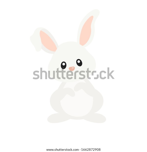 Cute Bunny Front Facing Illustration On Stock Vector (Royalty Free ...