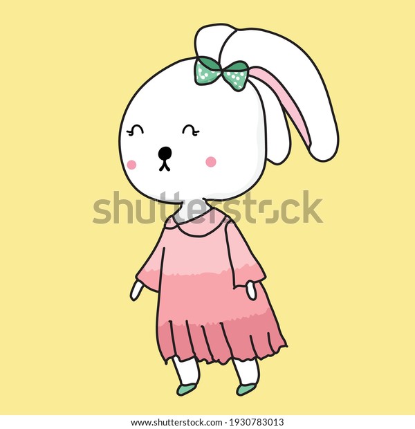 Cute Bunny Girl Icon Vector Illustration Stock Vector (Royalty Free ...