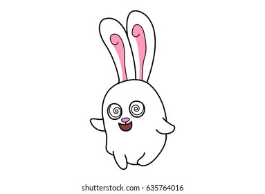 Cute Bunny Happy Vector Illustration Isolated Stock Vector (Royalty ...