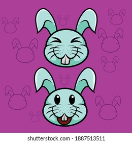 Cute Bunny Head Icon Vector Template Stock Vector (Royalty Free ...