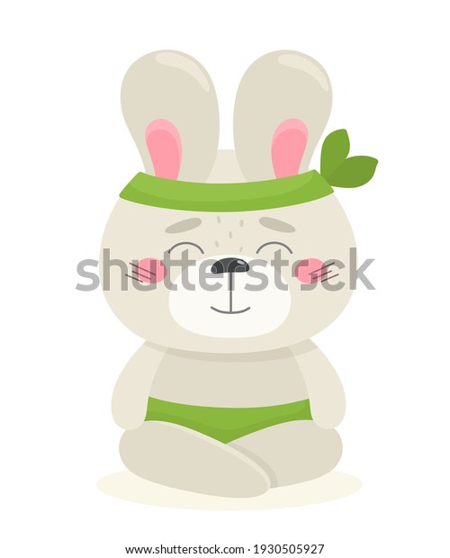 Cute Bunny Meditating Vector Illustration Cartoon Stock Vector (Royalty ...