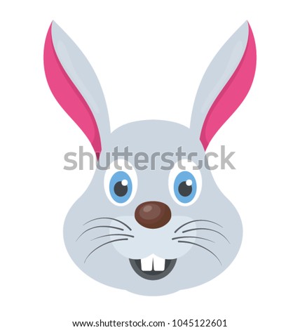 Cute Bunny Rabbit Face Smiling Face Stock Vector (Royalty Free ...