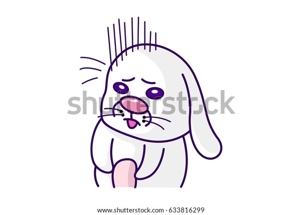 Cute Bunny Sick Vector Illustration Isolated: vector de stock (libre de ...
