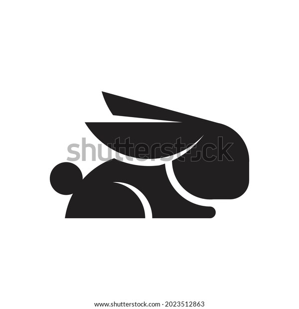 Cute Bunny Silhouette Logo Vector Stock Vector (Royalty Free) 2023512863