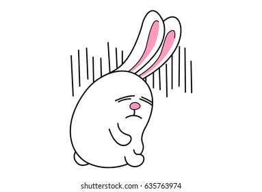 Cute Bunny Upset Vector Illustration Isolated: เวกเตอร์สต็อก (ปลอดค่า ...