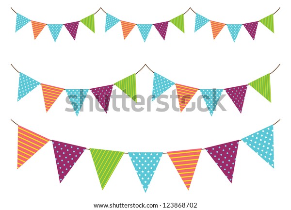 Cute Bunting Flag Vector Illustration Stock Vector (Royalty Free) 123868702