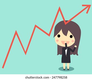 Cute Businesswoman Graphvector Stock Vector (Royalty Free) 247798258 ...