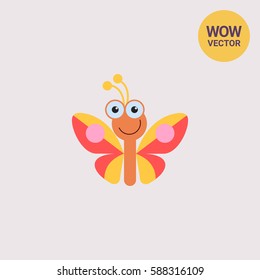 Cute Butterfly Icon Stock Vector (Royalty Free) 588316109 | Shutterstock