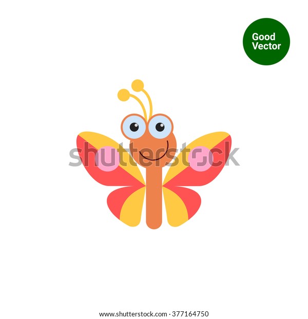 Cute Butterfly Icon Stock Vector (Royalty Free) 377164750